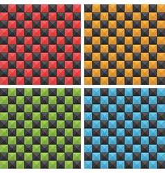 Green red check square pixel seamless pattern Vector Image