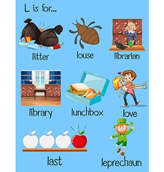 Many words begin with letter m Royalty Free Vector Image