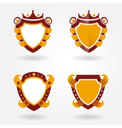 Gold coats of arms with ribbons decoration Vector Image