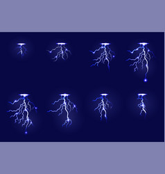 Lightning thunderbolt fx animation frames sprite Vector Image