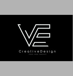Ve v e letter logo design creative icon modern Vector Image
