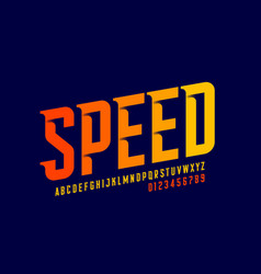 Speed style red fonts and numbers Royalty Free Vector Image