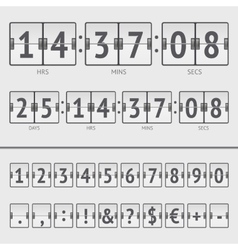 Countdown timer and scoreboard numbers Royalty Free Vector