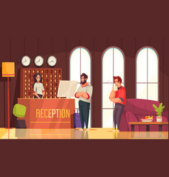 Welcome to hotel cartoon poster Royalty Free Vector Image