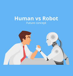 Human businessman vs robot Royalty Free Vector Image
