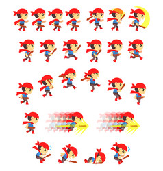 Black ninja attack game sprites Royalty Free Vector Image
