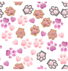 Cat and dog paw print with claws Royalty Free Vector Image