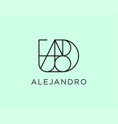 Alejandro personal signature logo design logo Vector Image