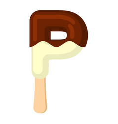 Letter h ice cream font popsicle alphabet cold Vector Image
