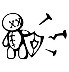 Voodoo doll conjurer stencil Royalty Free Vector Image