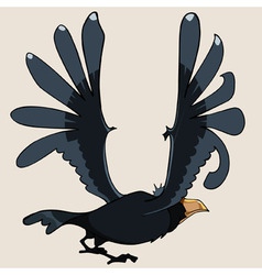 Cartoon angry bird crow smiling Royalty Free Vector Image