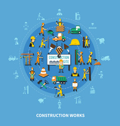 Construction worker infographic Royalty Free Vector Image