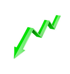 Green 3d down arrow financial graph Royalty Free Vector
