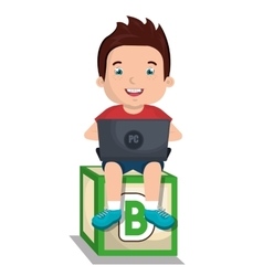 Children using computer design Royalty Free Vector Image