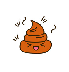 Cartoon poop hand drawn poo element for design Vector Image