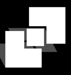 3d interlocking squares icon - connected Vector Image