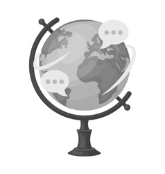 Globe of various languages icon in flat style Vector Image