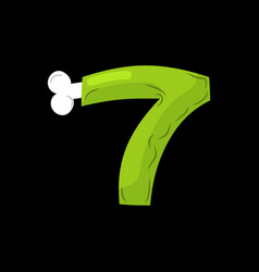 Number 5 zombie monster font five bones and Vector Image