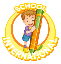 Logo design for international school Royalty Free Vector