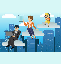 Using a tablet pc Royalty Free Vector Image - VectorStock