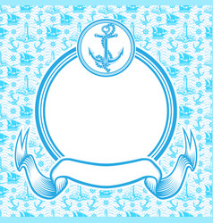 Border design with boat and clouds Royalty Free Vector Image