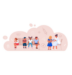 Children vaccination pediatrician bamedical Vector Image
