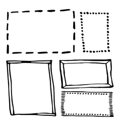 Hand drawn rectangle frames set Royalty Free Vector Image