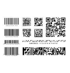 Set isolated rectangle barcode square qr code Vector Image