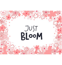 Bloom spring wreath lettering flowers Royalty Free Vector