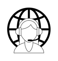 Technical support and customer service black Vector Image