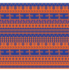 Aztecs seamless pattern on hot color with bird Vector Image
