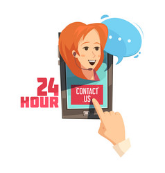 Contact us retro cartoon banners set Royalty Free Vector