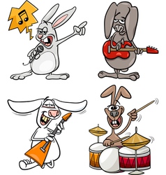 Singing rabbit cartoon Royalty Free Vector Image