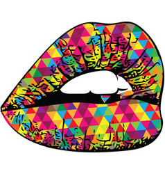 Abstract colorful woman lips Royalty Free Vector Image