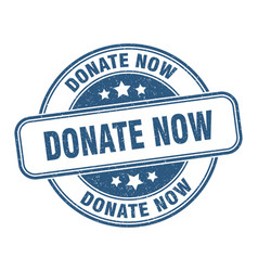 Donate now stamp Royalty Free Vector Image - VectorStock