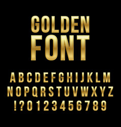 Creative of golden glossy font Royalty Free Vector Image