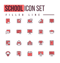 Office stationery thin line web icons set outline Vector Image