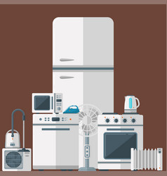 Broken home appliances set damaged electrical Vector Image