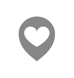 Heart with location mark love direction line icon Vector Image