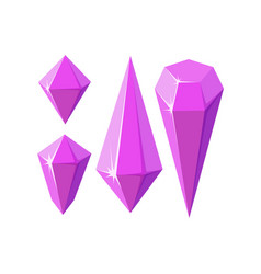 Pink crystal stones like amethyst quartz set Vector Image