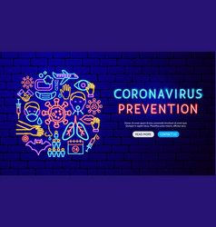 Coronavirus neon label set Royalty Free Vector Image