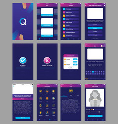Quiz app ui design mobile user interface Vector Image