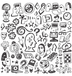 Thinking psychology - doodles set Royalty Free Vector Image