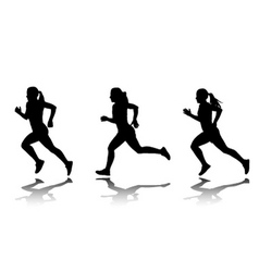 Silhouette run woman Royalty Free Vector Image