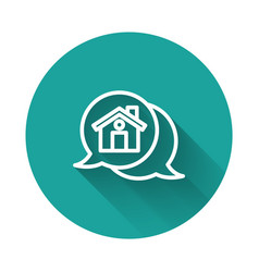 Red line real estate message house in speech Vector Image