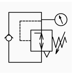 Pressure control valve symbol icon Royalty Free Vector Image