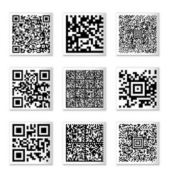 Barcode and qr code collection with a random set Vector Image