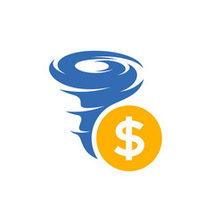 Money tornado logo template creative twister logo Vector Image
