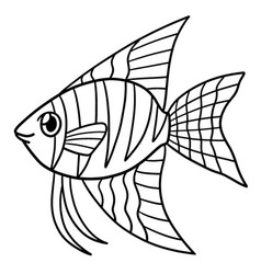 Angelfish coloring page for kids Royalty Free Vector Image