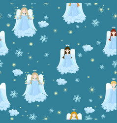 Angels seamless pattern Royalty Free Vector Image